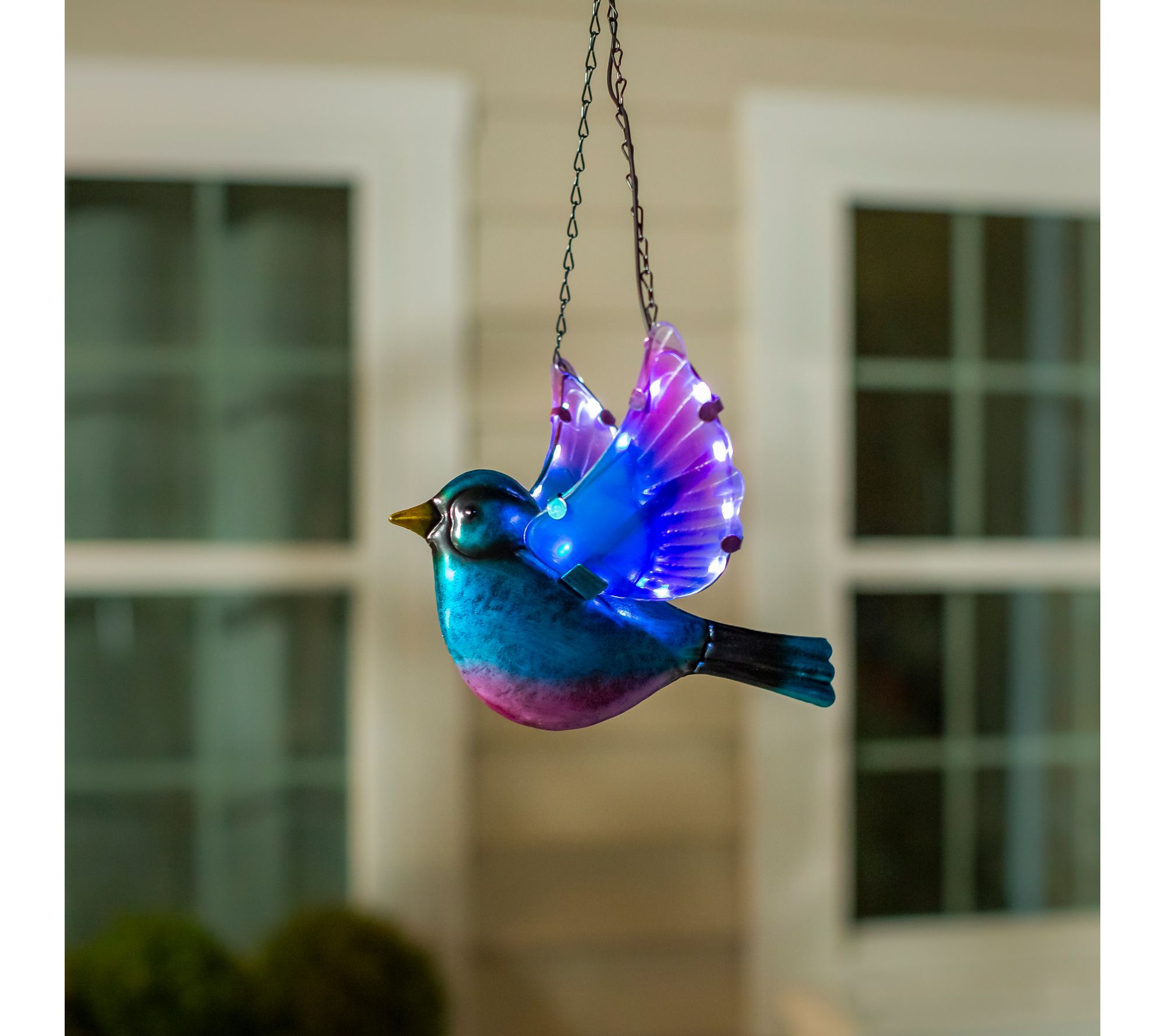 Plow & Hearth 9" Solar Illuminated Hanging Glass Bird - QVC.com