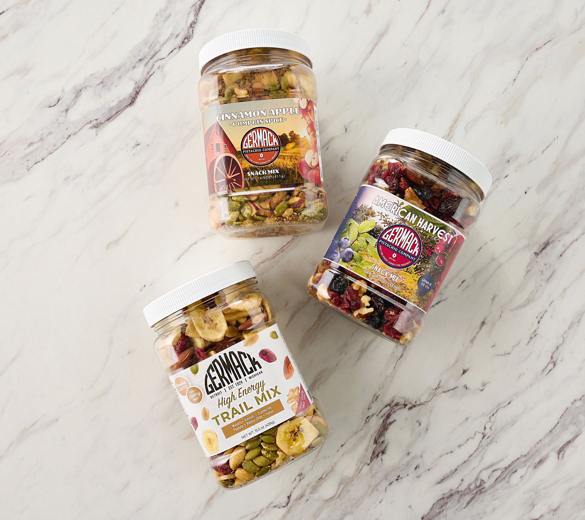 Germack (3) Jar Set Fall Breakfast Nut Mix Assortment - QVC.com