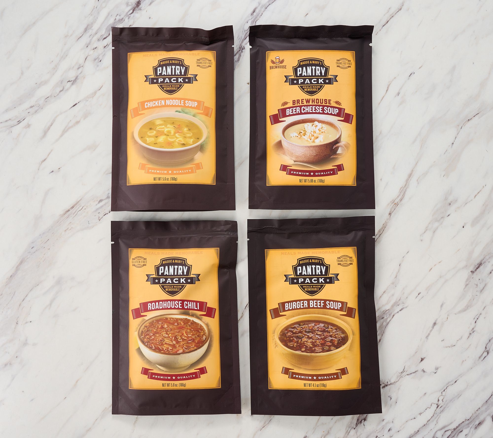 Maggie & Mary (4) Pack Pantry Soups in Game Day Favorites - QVC.com