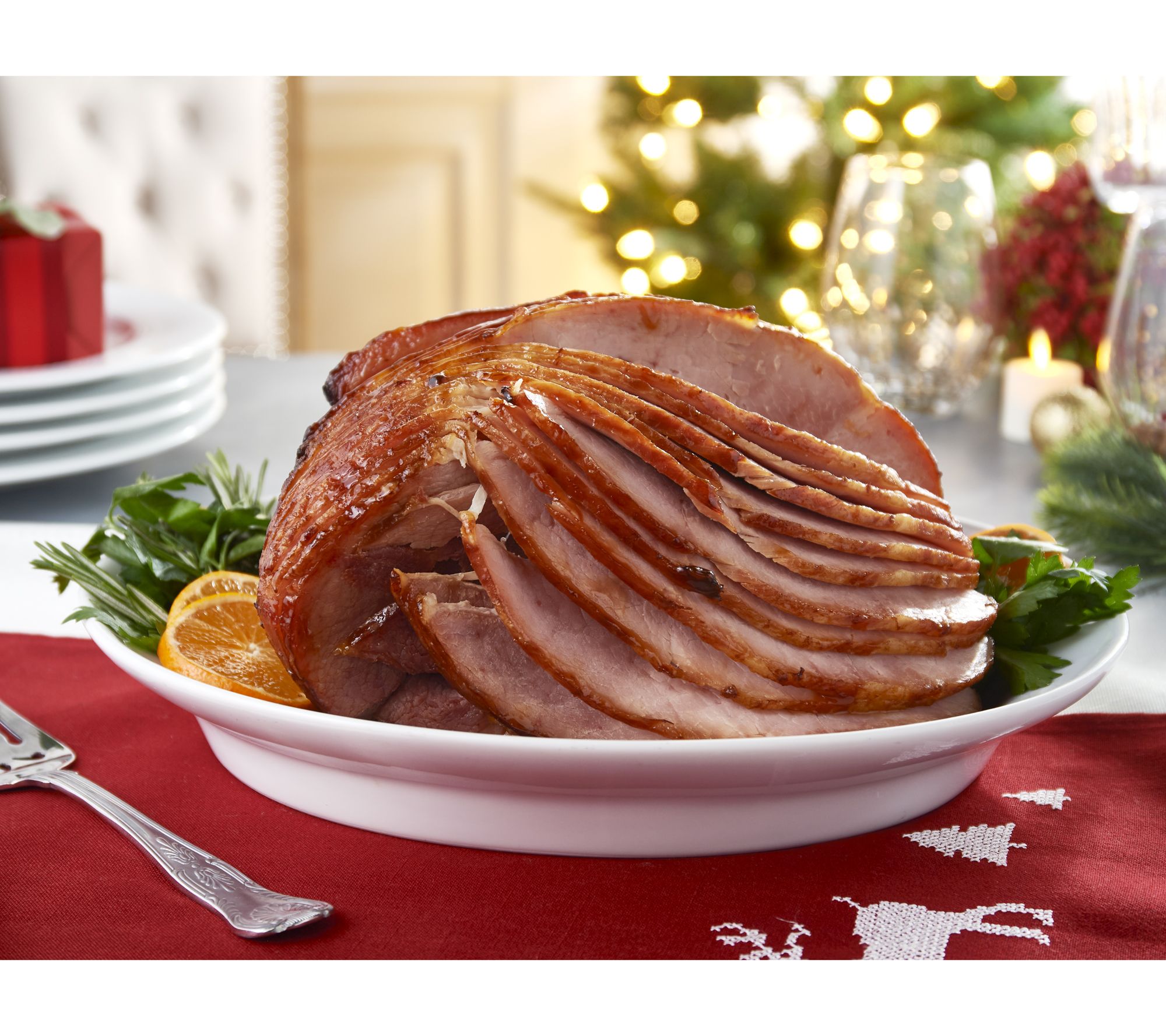 Kansas City Steak Co. (1) 7.25-8.5-lb Bone-In Hickory Smoked Ham - QVC.com