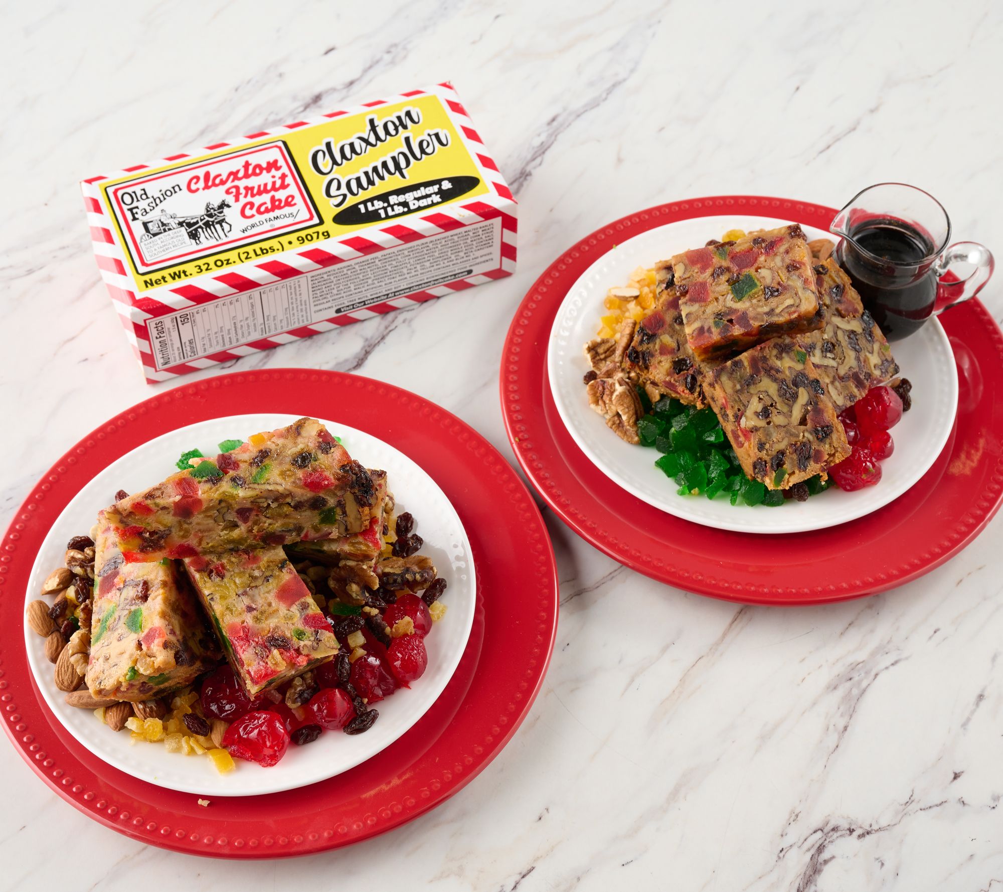 SH 12/8 Claxton (4) 1lb Regular & Dark Old Fashioned Fruit Cakes - QVC.com