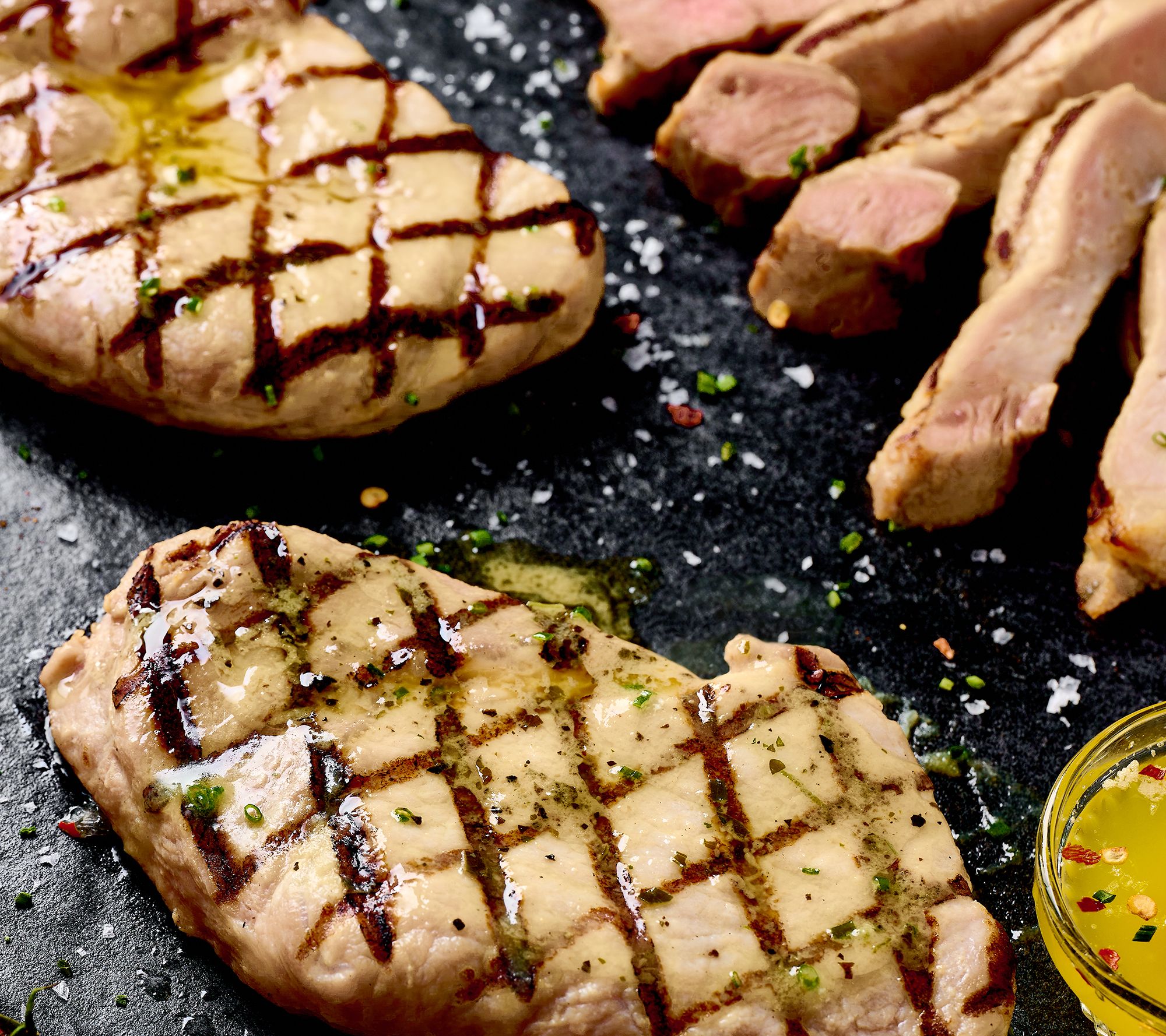 Rastelli's (10) or (20) 6-oz Premium Pork Ribeye Steaks & Butter - QVC.com