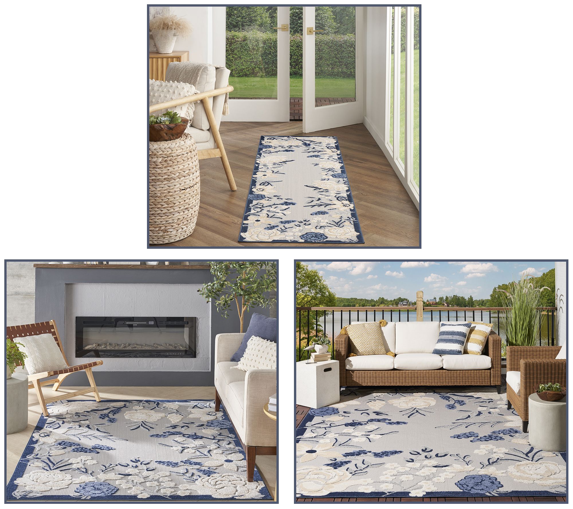 Nourison Home Rose Border Indoor/Outdoor Rug - QVC.com