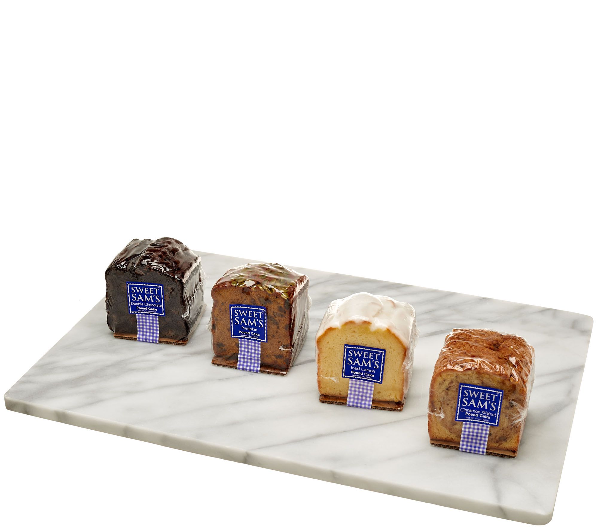 Sweet Sam's (4) 14-oz Classic Pound Cake Assortment - QVC.com