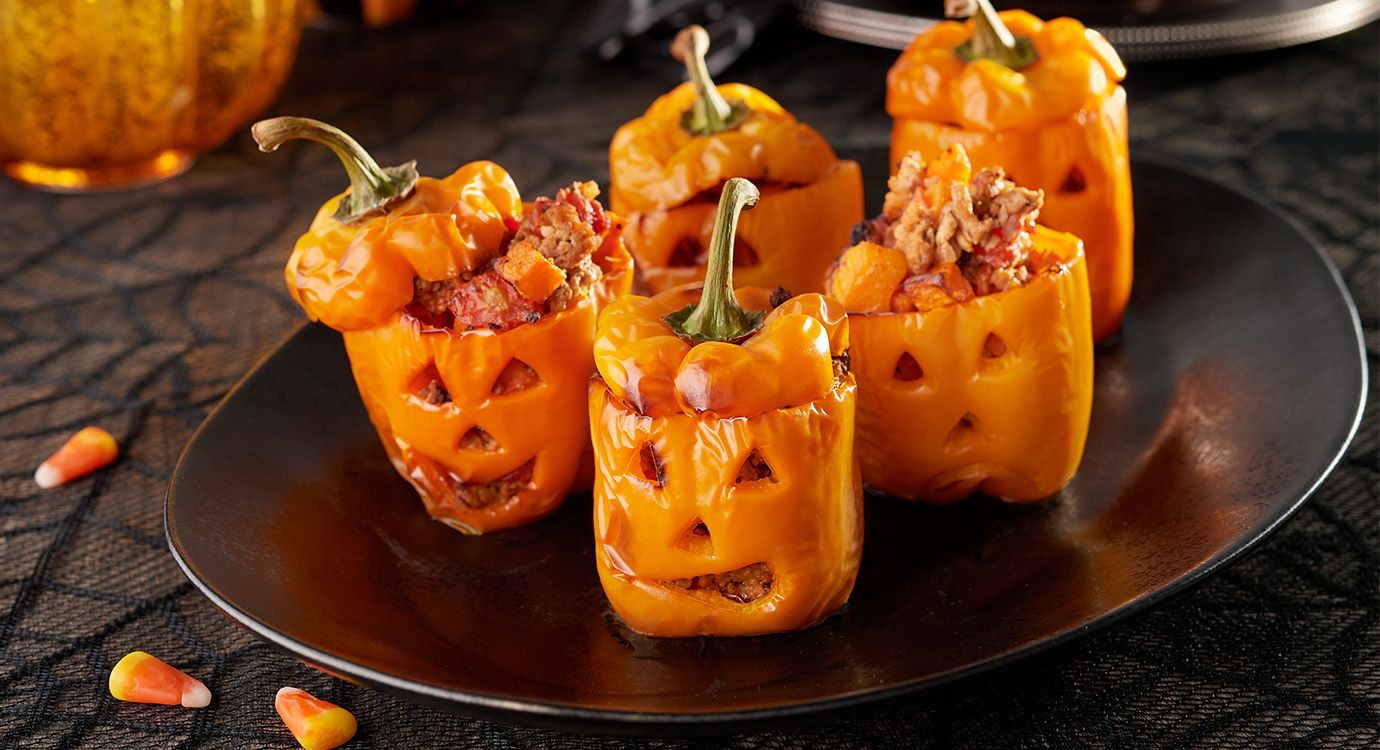 Jack-o'-Lantern Stuffed Peppers — Recipes — QVC.com