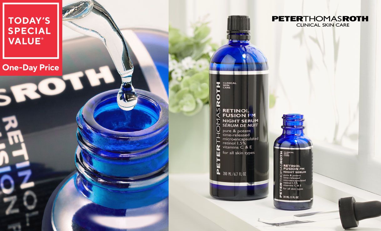 (QVC) Peter Thomas Roth Mega-Size 6.7-oz & 1-oz Retinol Fusion PM Serum ...