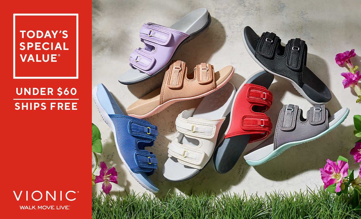 (QVC) Vionic Adjustable Sport Slide Sandal – Sarah – TVShoppingQueens