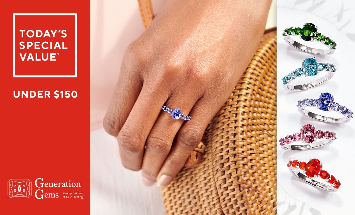 (QVC) Generation Gems Exotic Oval Cut 7-Stone Ring Sterling Silver ...