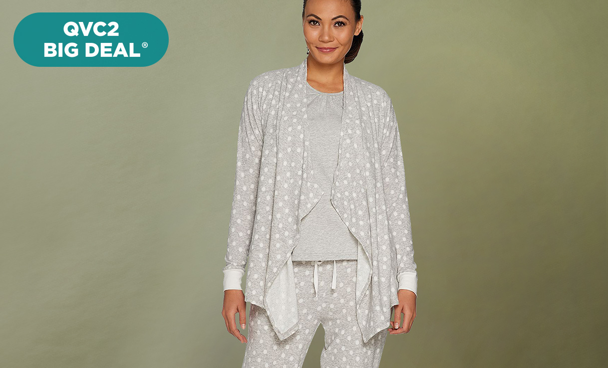 (QVC) Q2 – Carole Hochman Stretch Waffle Fleece 3-Piece Pajama Set ...