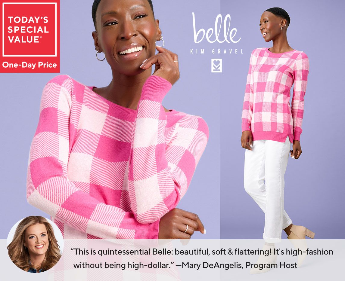 (QVC) Belle by Kim Gravel Can't Stop Wearing It Sweater – TVShoppingQueens