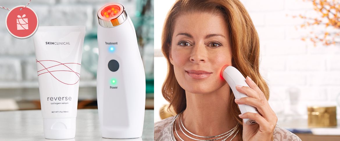 (QVC) SkinClinical Reverse Light Therapy Device with Anti-aging Serum ...