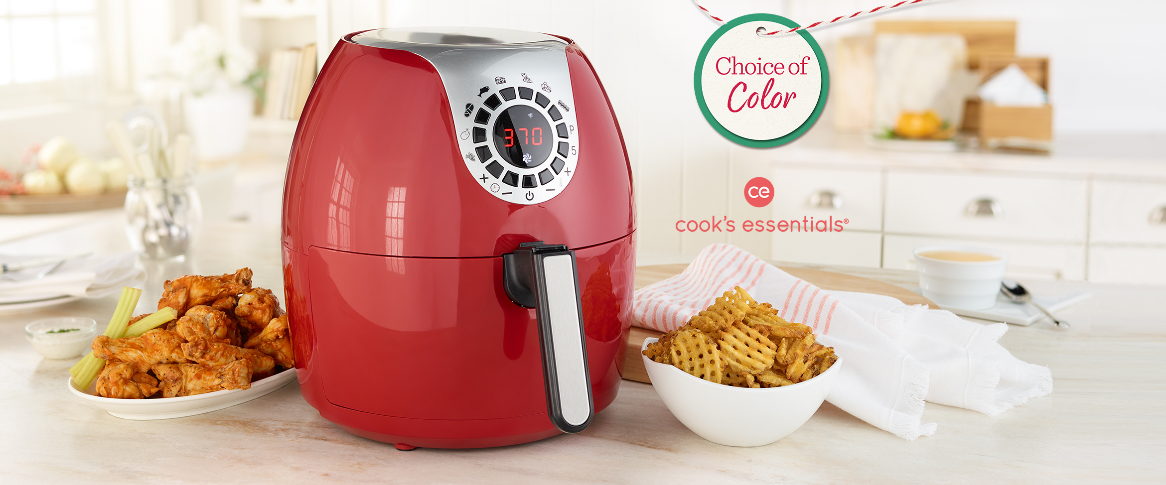 (QVC) Cook's Essentials 5.3qt Digital Air Fryer w/ 10 Presets & Pan ...