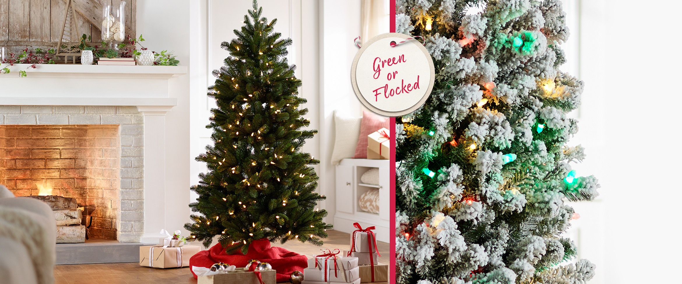 (QVC) Santa's Best 137 Function LED Smart Green/Flocked Pine Tree ...