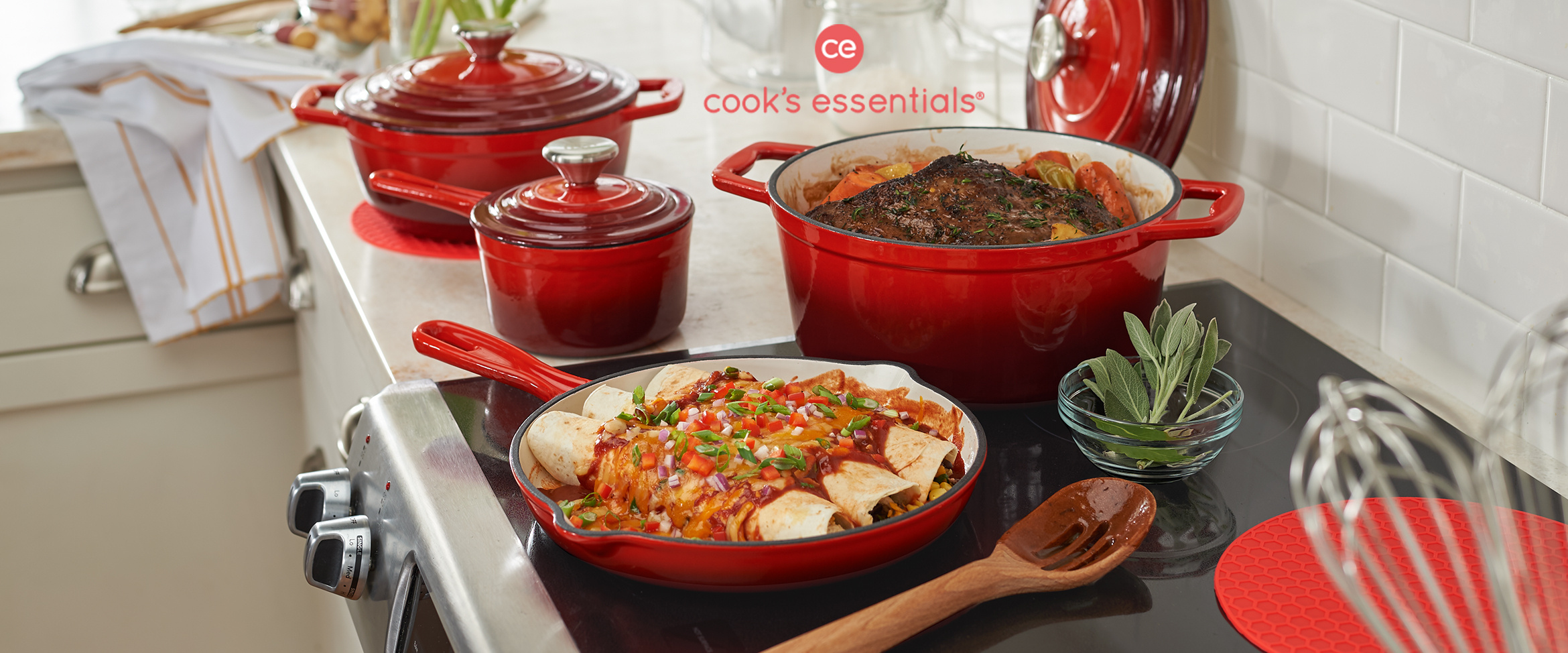 (QVC) Cook's Essentials 7-pc. Gradient Cast Iron Cookware Set ...