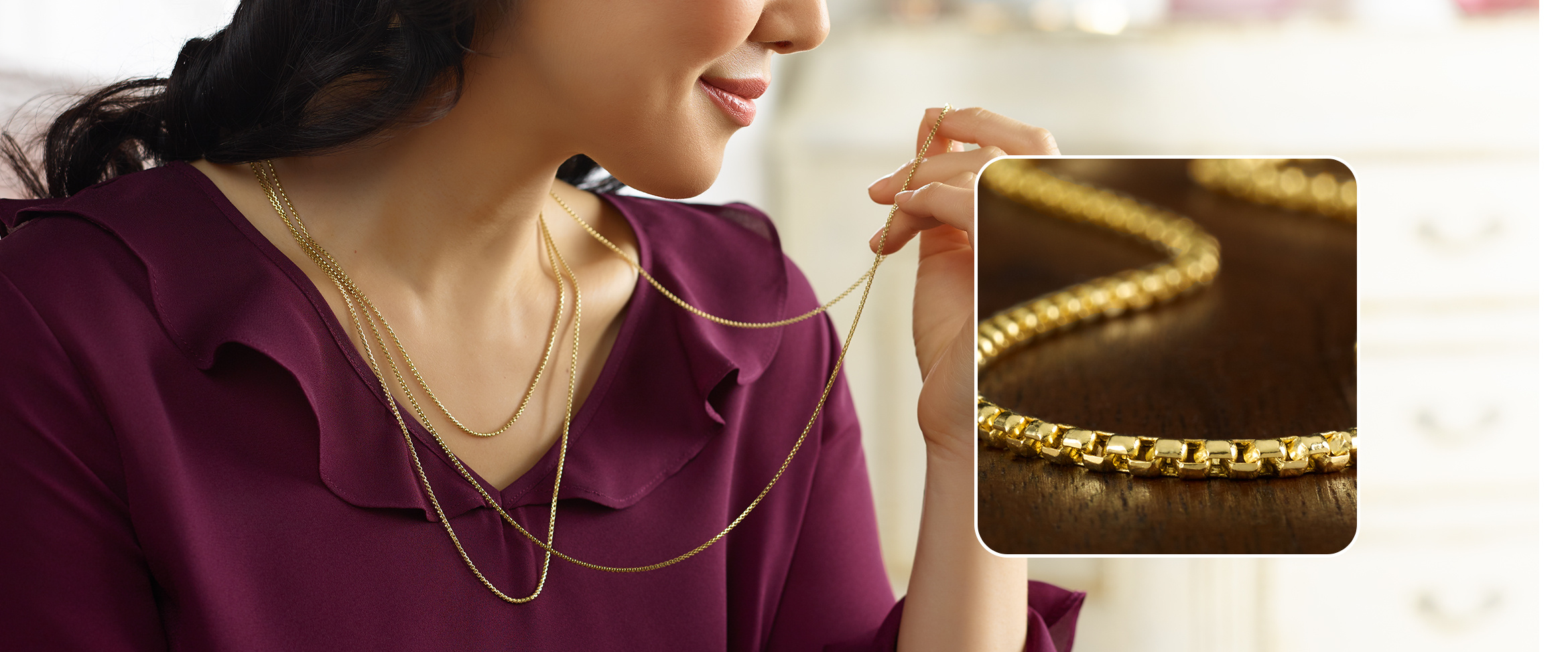 (QVC) Italian Gold Round Box Chain Necklace, 14K Gold – TVShoppingQueens