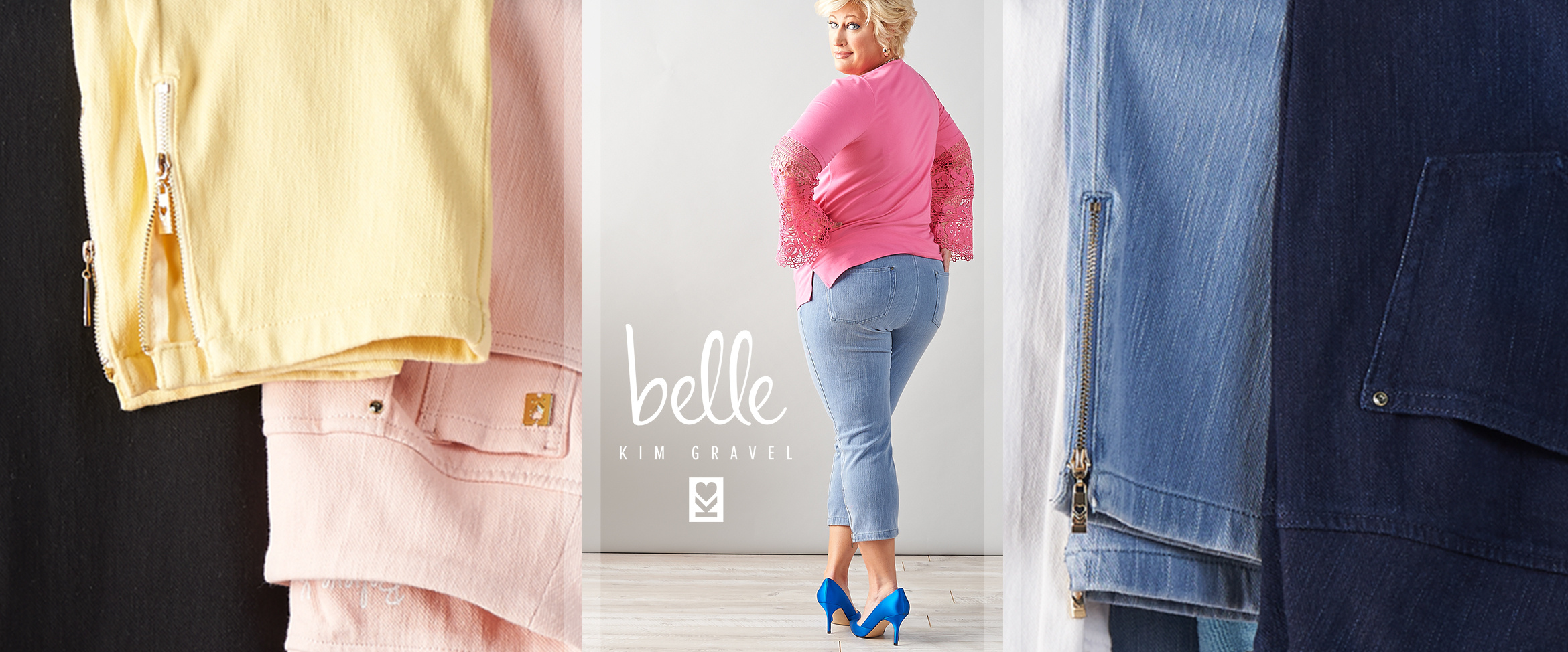 (QVC) Belle by Kim Gravel Flexibelle Zip Pull-On Cropped Jeans ...