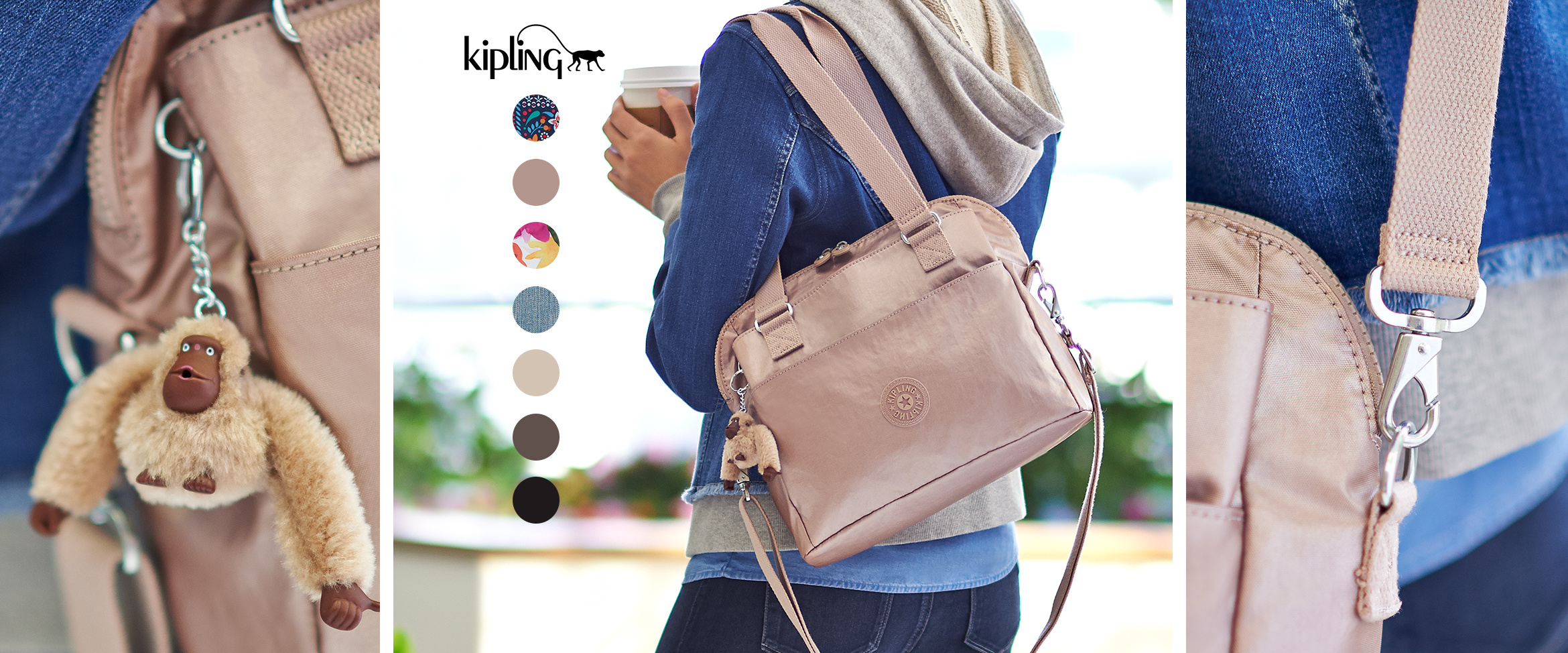(QVC) Kipling Zip Top Shoulder Bag w/ Crossbody Strap – Felicity ...
