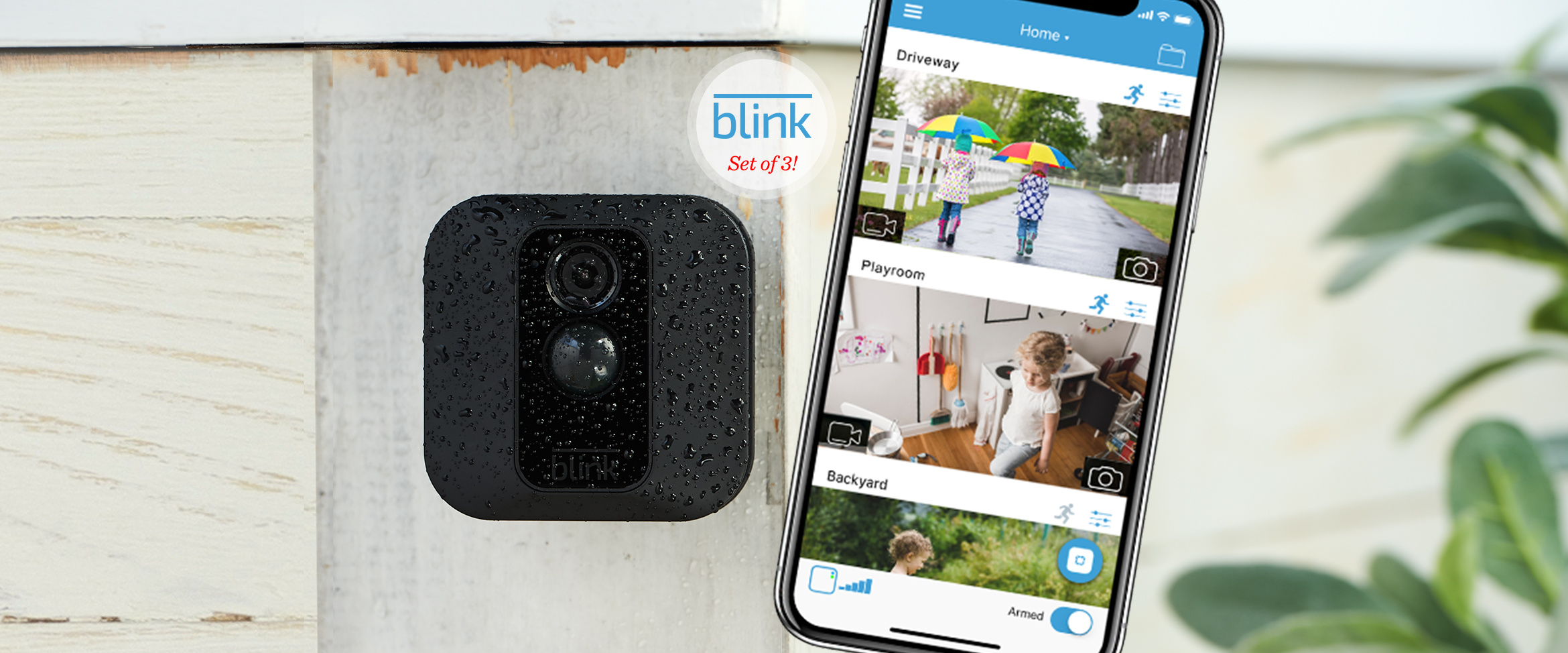 (QVC) Blink XT 3-Pack Wire-Free HD Weatherproof Security Camera w ...