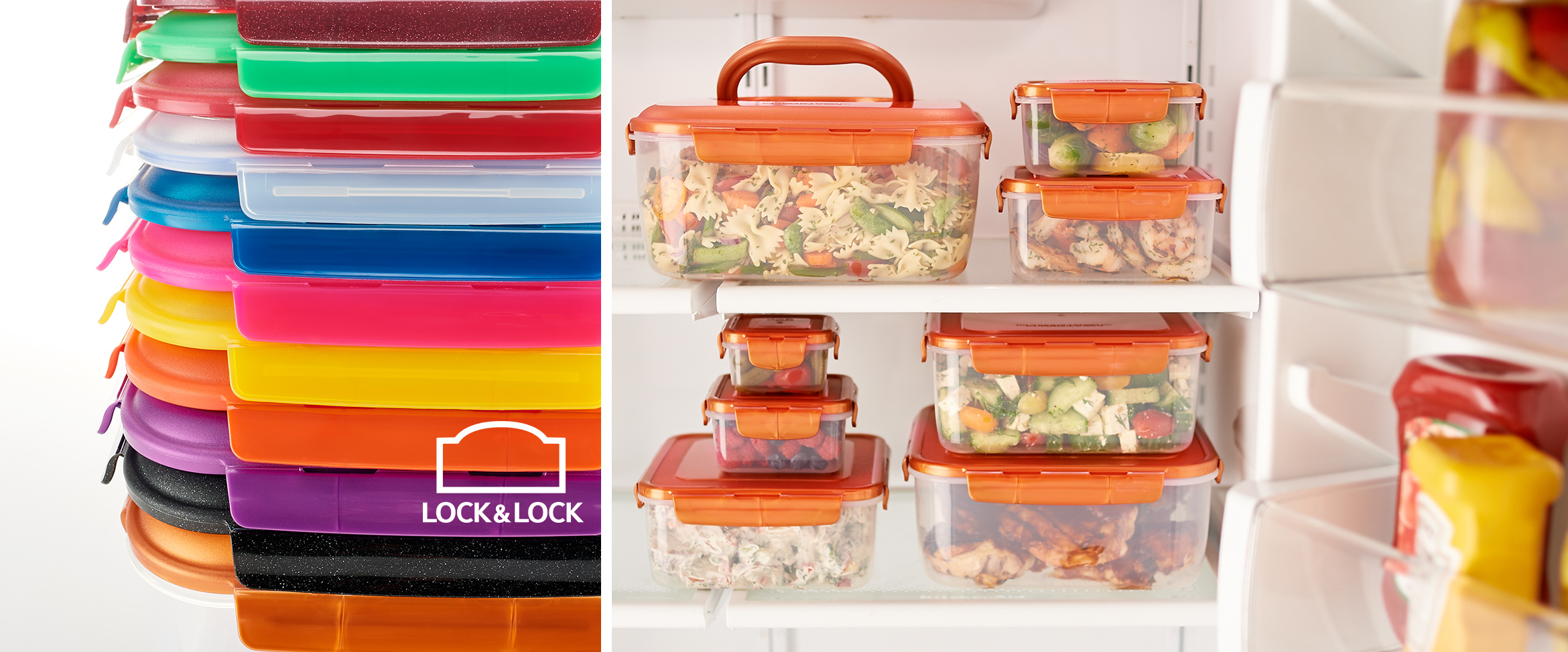 (QVC) Lock & Lock 8-Piece Square Nestable Storage Set with Handle ...