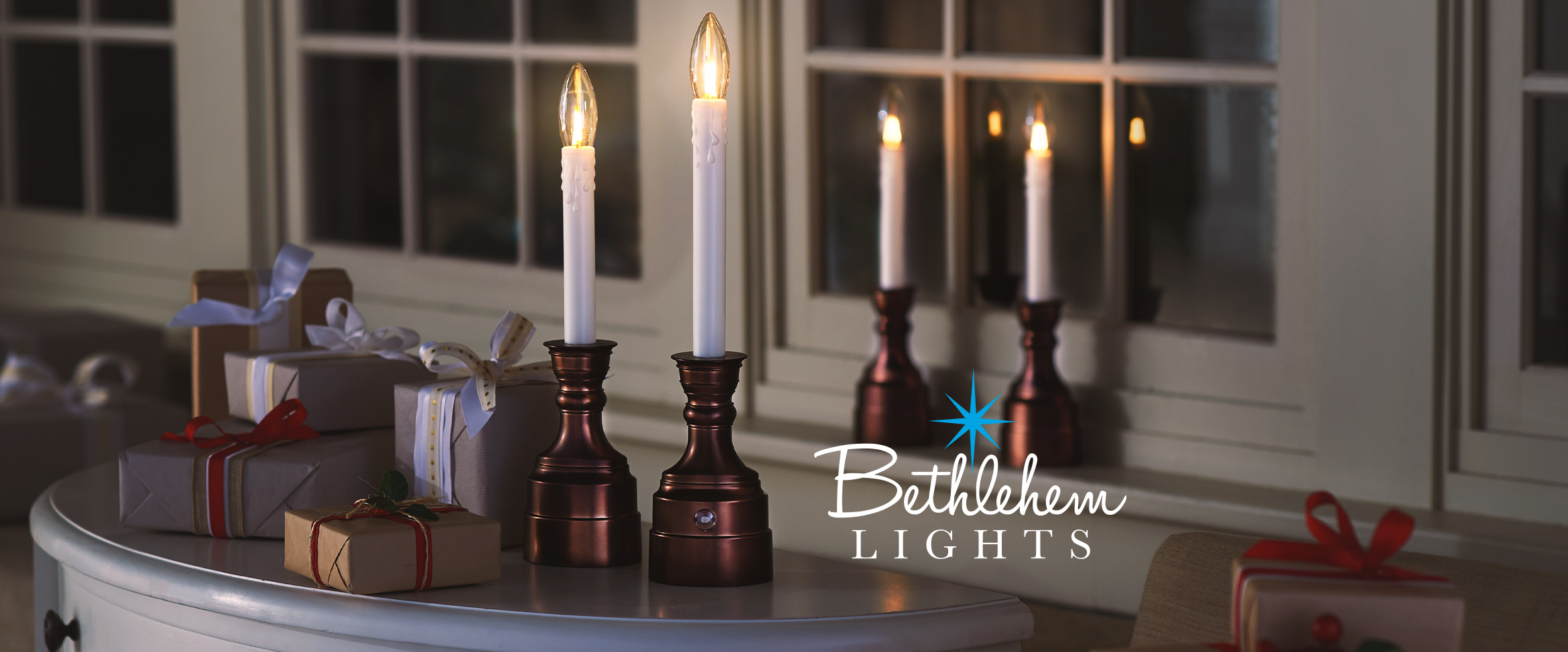 (QVC) Bethlehem Lights Set of 4 Warm Welcome Battery Op. Window Candles ...