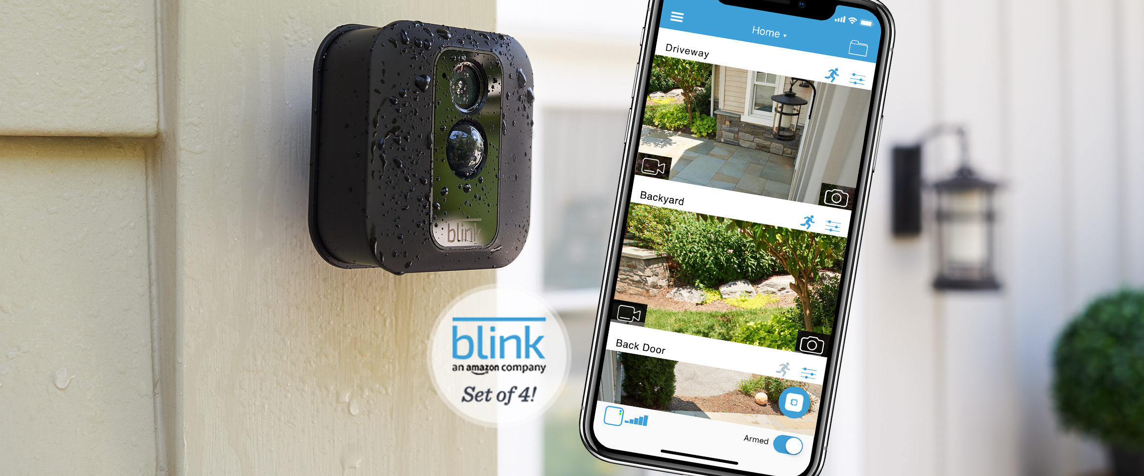 (QVC) Blink XT 4-Pack Wire-Free HD Weatherproof Wi-Fi Camera w/ Night ...