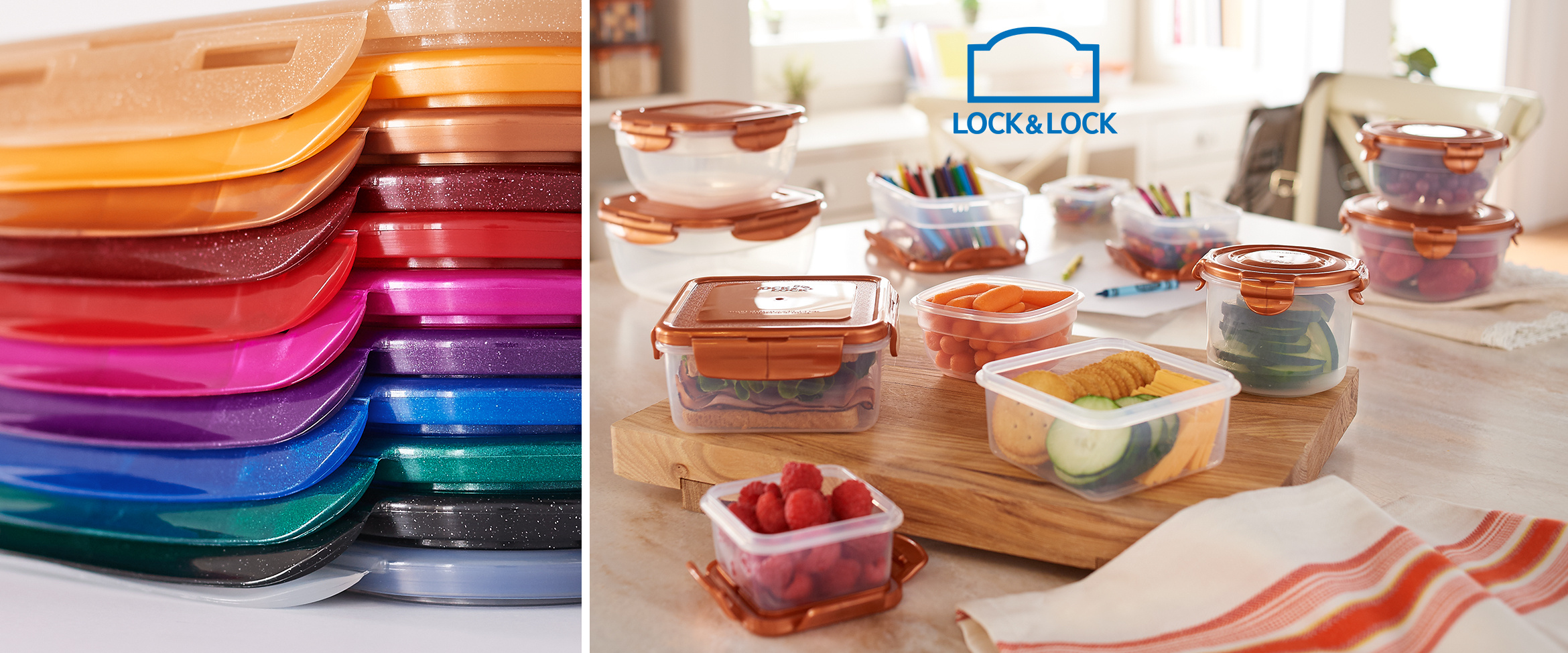 (QVC) Lock & Lock 20-Piece Multishape Nestable Storage Set ...