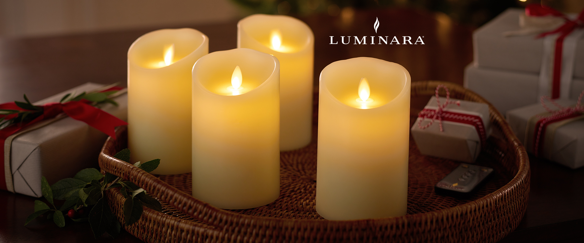 (QVC) Luminara Set of 4 Flameless Candles with Remotes & Boxes ...