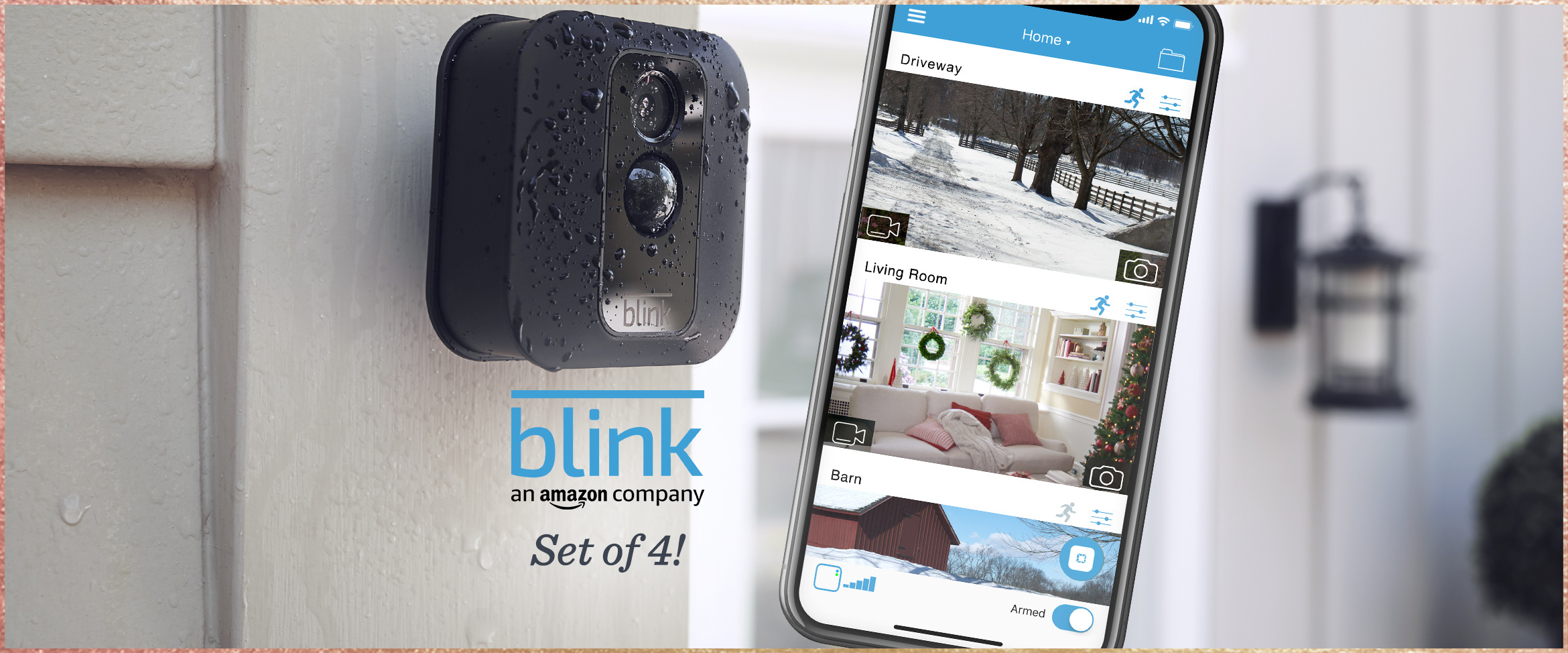 (QVC) Blink XT 4-Pack Wire-Free HD Weatherproof Wi-Fi Cameras w/ Night ...