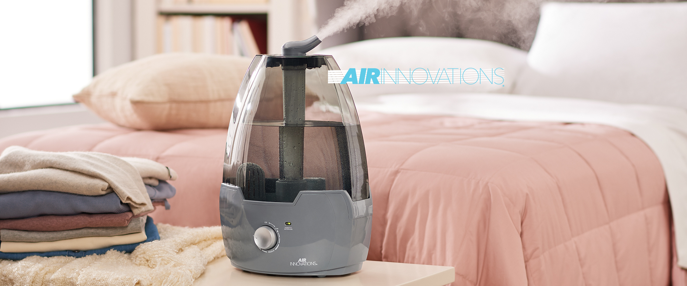 (QVC) Air Innovations 1.6 Gallon Ultrasonic Humidifier with 2 Aroma ...