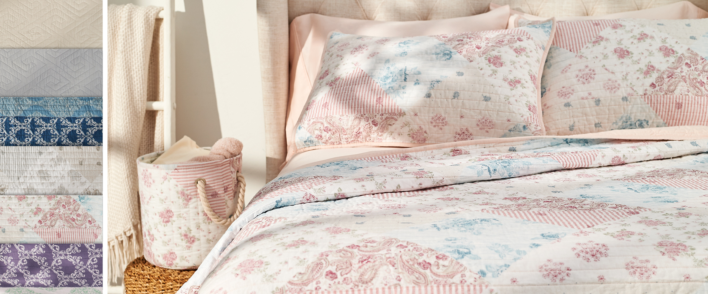 (QVC) Home Reflections Quilt with Shams and Storage Bin – TVShoppingQueens