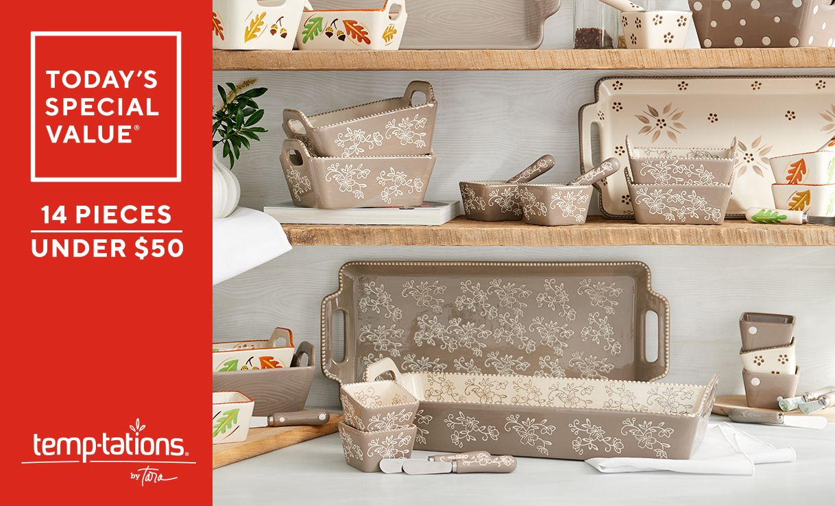 (QVC) Temp-tations 14-Piece Essential Bake and Serve Set – TVShoppingQueens