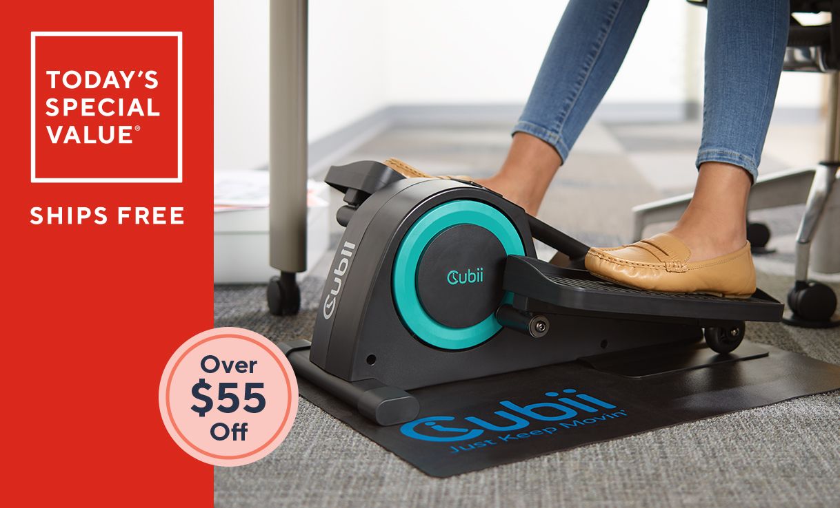 (QVC) Cubii Jr. Compact Seated Elliptical with Monitor & Nonslip Mat ...