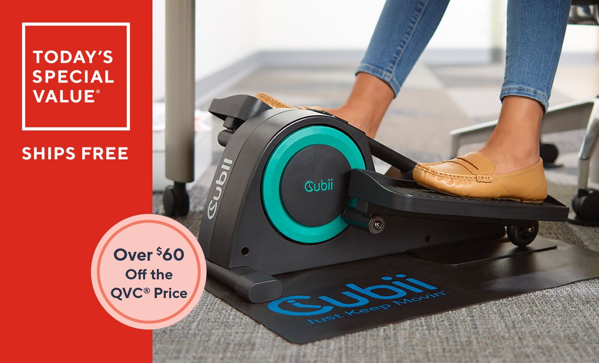 (QVC) Cubii Jr. Compact Seated Elliptical with Monitor & Nonslip Mat ...