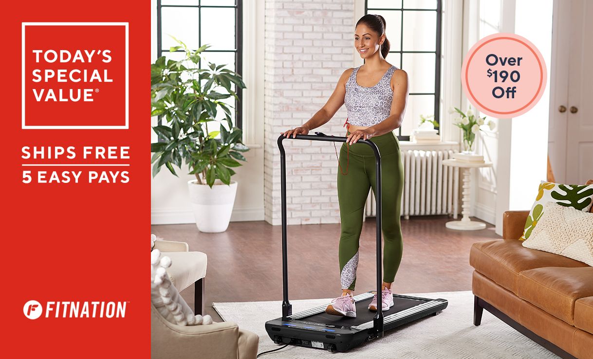 (QVC) FITNATION Slimline Pro Walking Treadmill w/ Echelon App ...