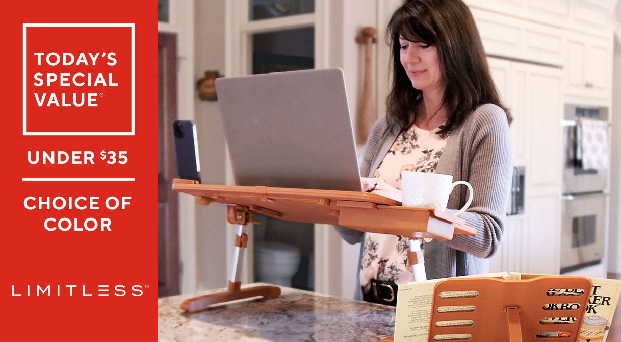 (QVC) Total Desk Portable Organizing Desk with Adjustable Stand ...