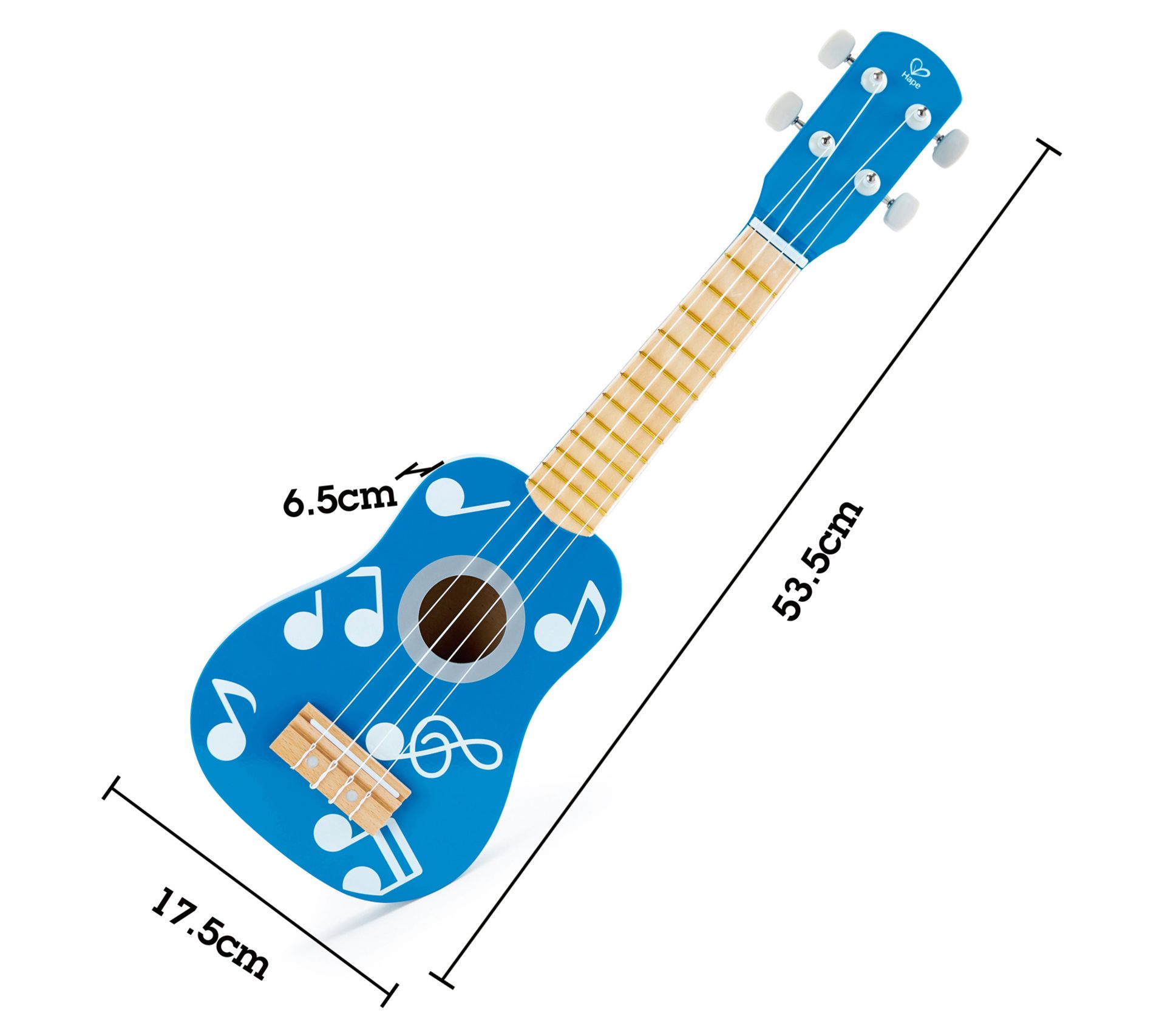 Hape Kid's Wooden Toy Ukulele - Blue Dot, 21" - QVC.com