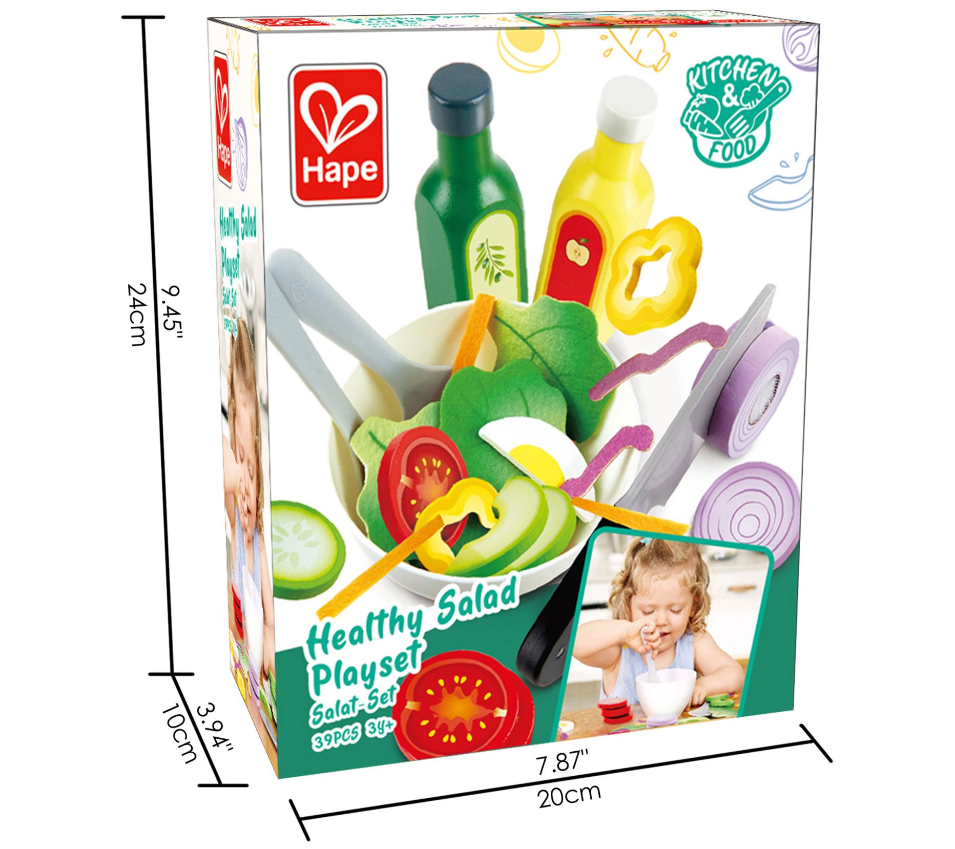 Hape Kitchen Healthy Salad Food Playset - 39pc - QVC.com