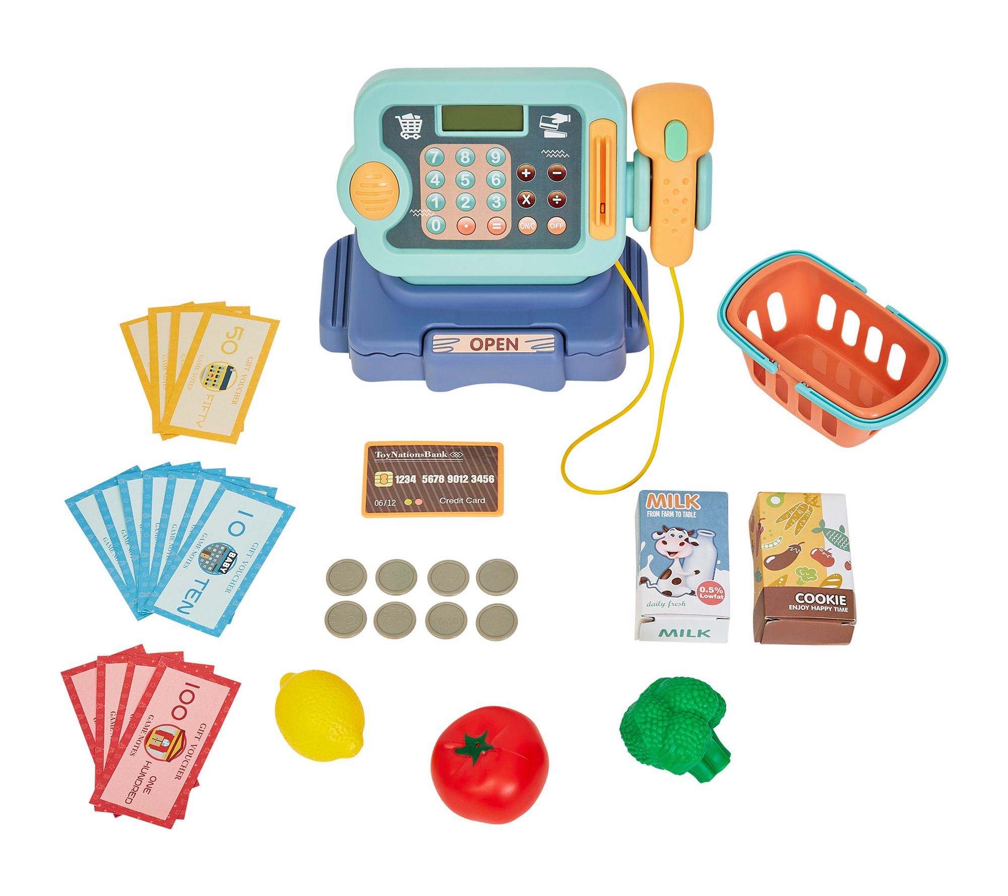 Hey! Play! Cash Register Kids Grocery Store Set - QVC.com