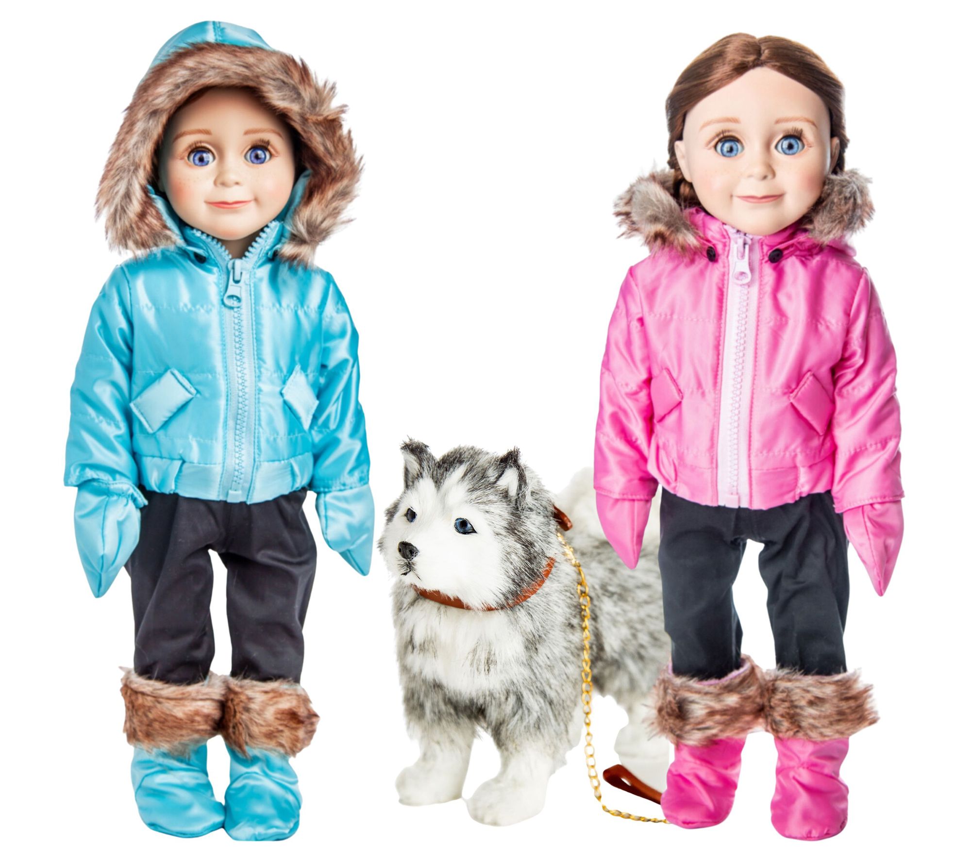 The Queen's Tre asures Ski Set and Husky Dog - 15pc - QVC.com