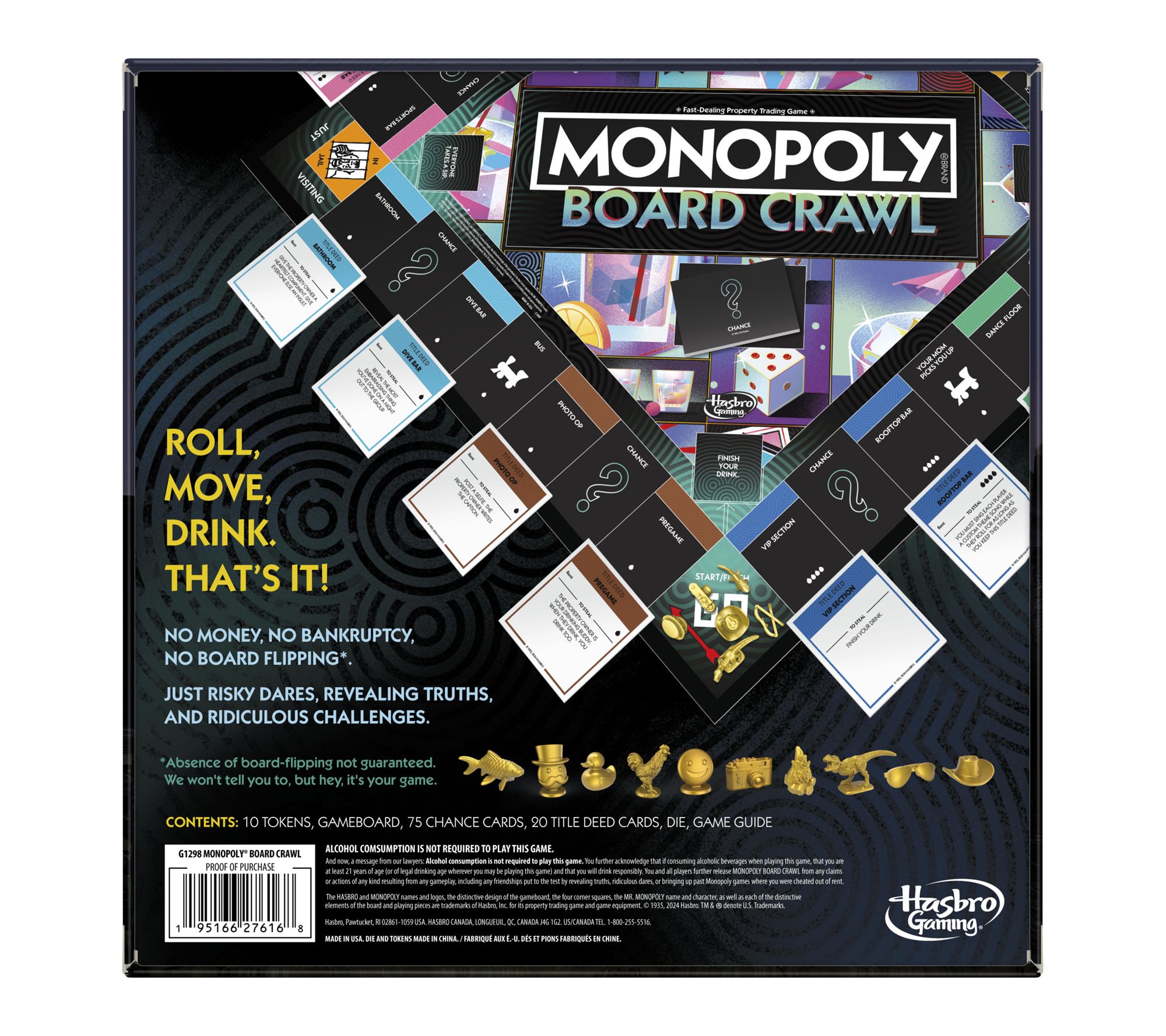 Hasbro Monopoly Board Crawl Party Game, Monopoly Drinking Game - QVC.com