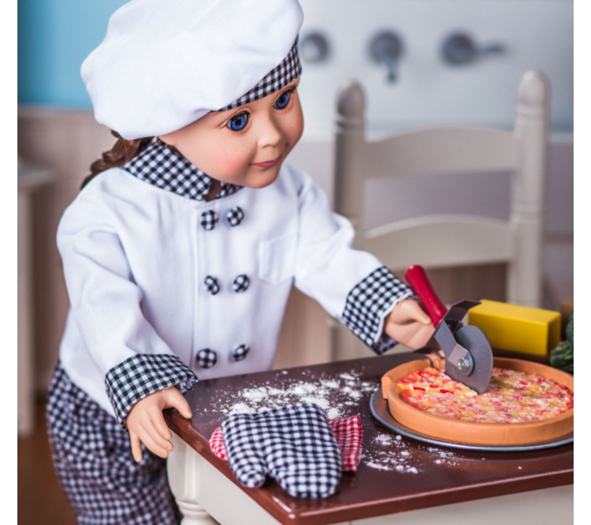 The Queen's Treasures Pizza Party & Chefs Clothes for 18" Doll - QVC.com