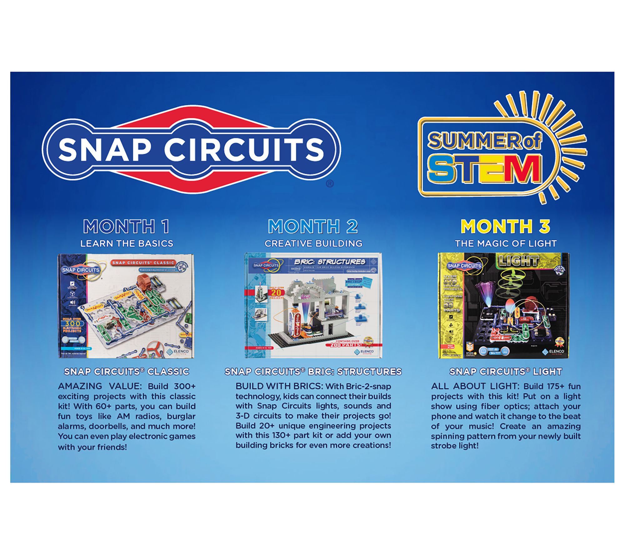 Elenco Snap Circuits Summer of STEM Activity Pack - QVC.com