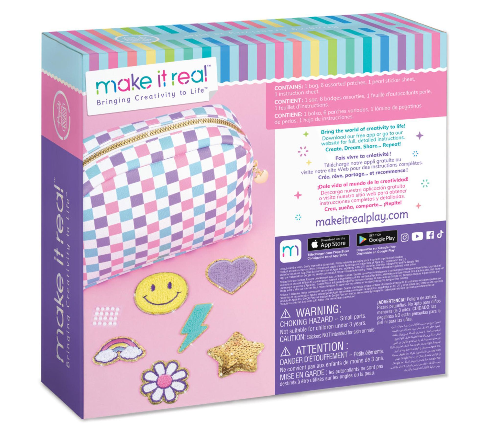 Make It Real Fashion Pouch w/ Patches - 9pc - QVC.com