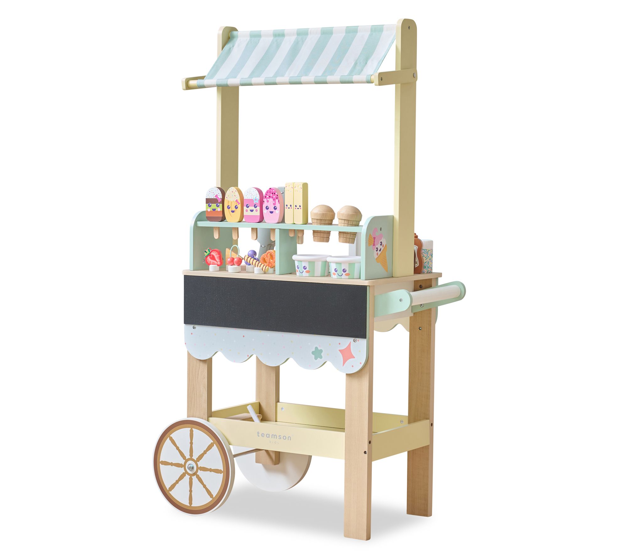 Teamson Kids Jolly Pals Wood Ice Cream Stand with Accessories - QVC.com