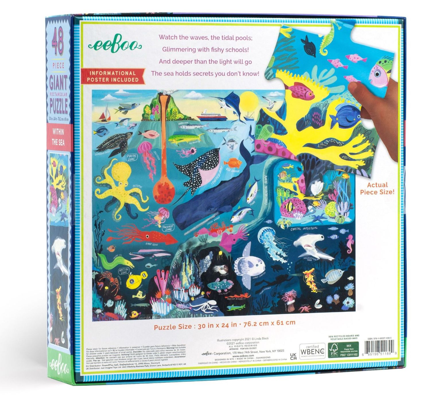 eeBoo Within the Sea Floor Puzzle - QVC.com