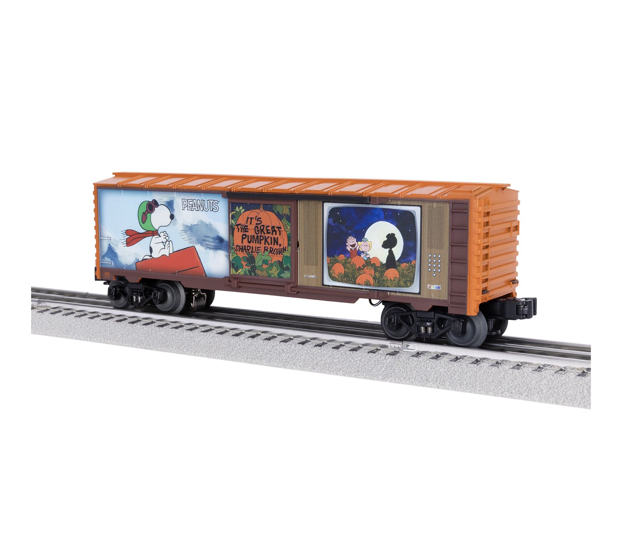 Lionel Peanuts Charlie Brown Illuminated TV Boxcar - QVC.com