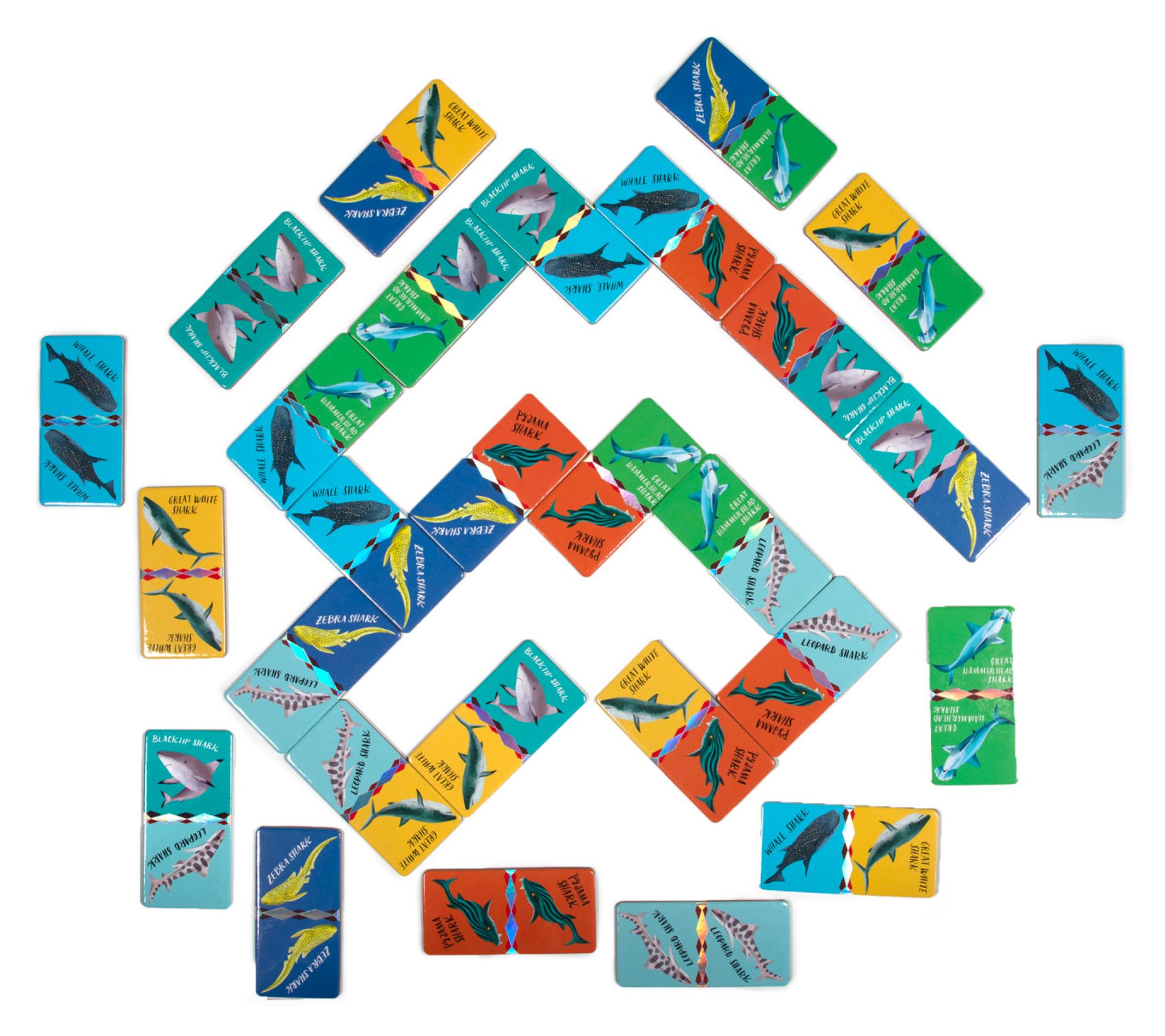 eeBoo Giant Shiny Shark Dominoes 28 Pack - QVC.com