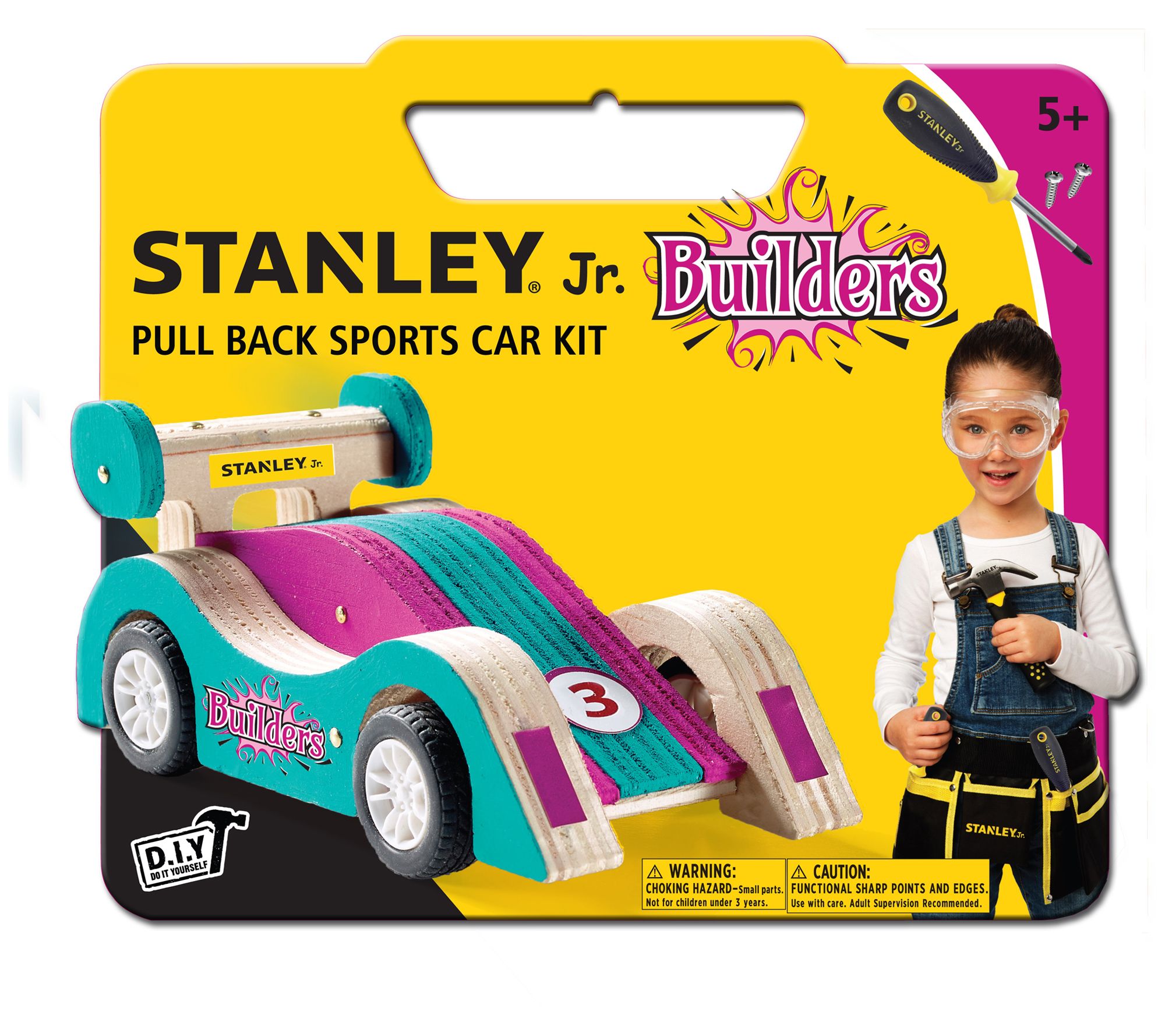Stanley Jr. Pull-Back Sports Car Kit with 5-Piece Tool Set - QVC.com