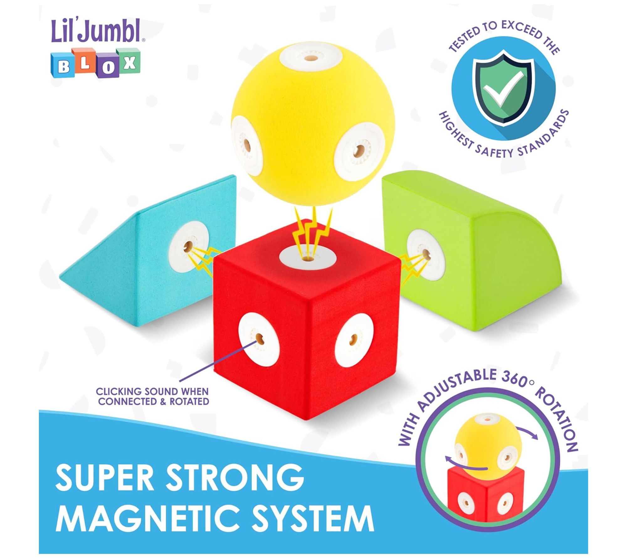 Lil' Jumbl Blox 100-Piece Magnetic Building Blocks Play Set - QVC.com