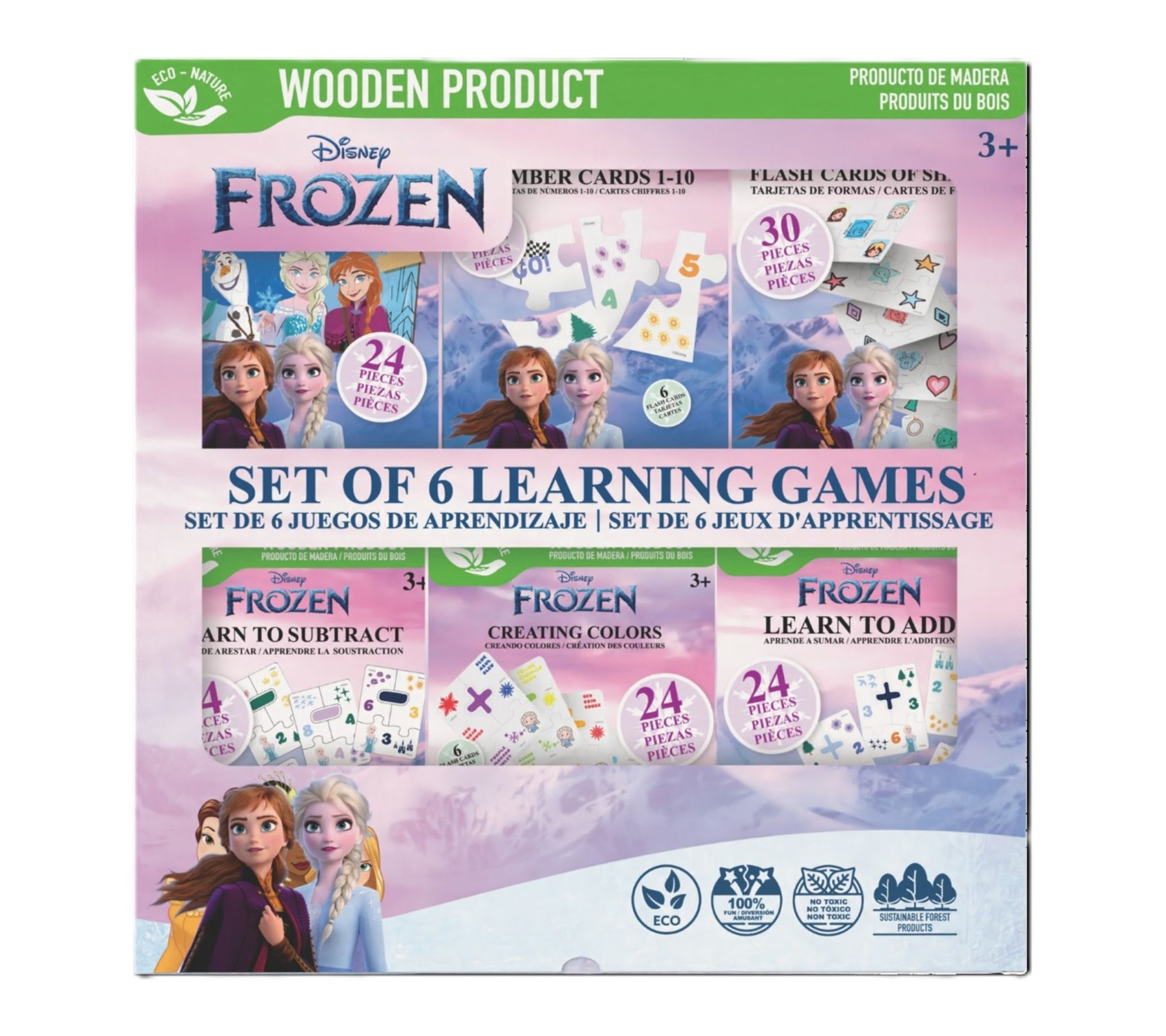 Disney Learning Games Set Of 6 Wooden Puzzles& - QVC.com
